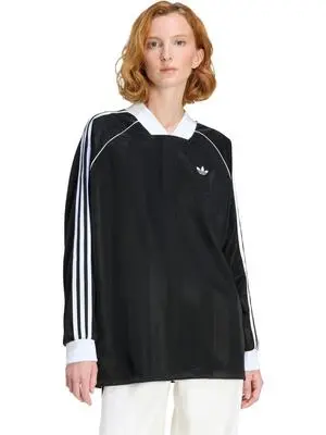 Adidas 3-stripes Jacquard Long Sleeve Tee - Black