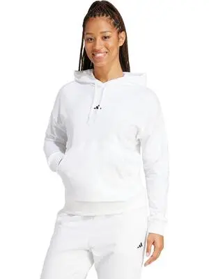Adidas Essentials Small Logo French Terry Hoodie - White / Black