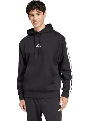 Adidas Essentials 3-stripes Fleece Hoodie - Black / White