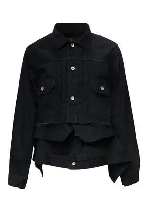 Sacai Denim X Wool Melton Jacket - Black