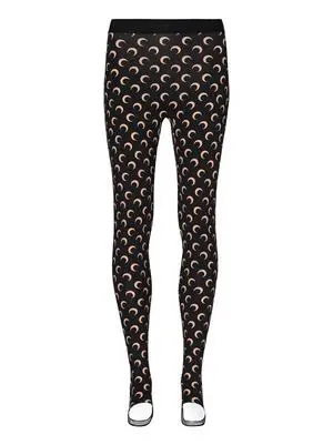 MARINE SERRE Moon Printed Jersey Leggings Inverse Tan - Black