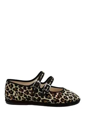 GONDOLINA Leopard-pattern Mary Jane Ballet Flats - Brown