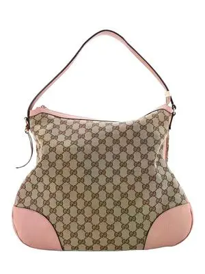 Gucci Gg Canvas And Leather Large Hobo Bag - Brown