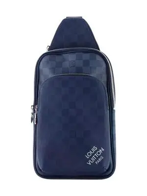 LOUIS VUITTON Avenue Sling Bag Nm Damier Graphite And Damier Infini Leather - Blue