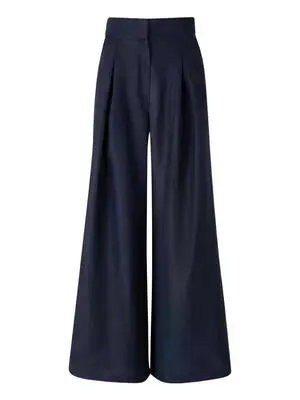 ANDRES OTALORA Pleated Flared Trousers - Blue