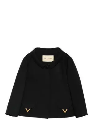 Valentino Garavani Collared Jacket With Flap Pockets - Black