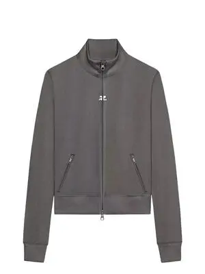 COURREGES Zip Logo Sweatshirt - Grey
