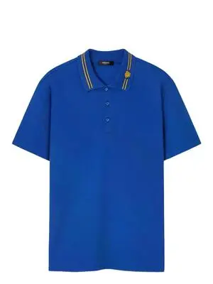 Versace Medusa-embroidery Polo Shirt - Blue