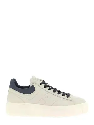 Hogan H-Stripes Leather Sneakers Neutrals
