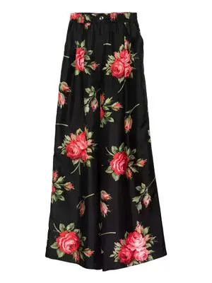 Dolce & Gabbana Floral-print Trousers - Black