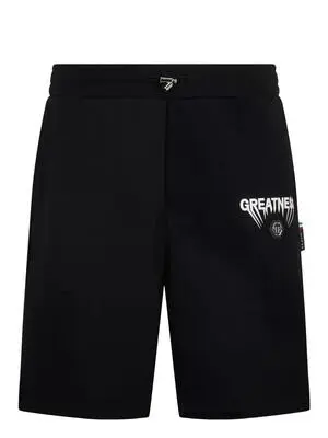 Philipp Plein Logo Fleece Shorts - Black