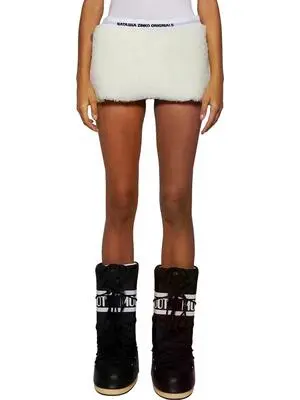 Natasha Zinko Shearling Mini Skirt - White
