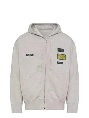 MAISON MARGIELA Zip-up Logo-appliqué Hoodie - Grey