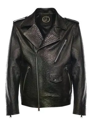 GIULIANO GALIANO Leather Jacket With Zippers - Black