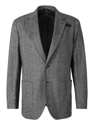 Brioni Herringbone Single-breasted Blazer - Grey