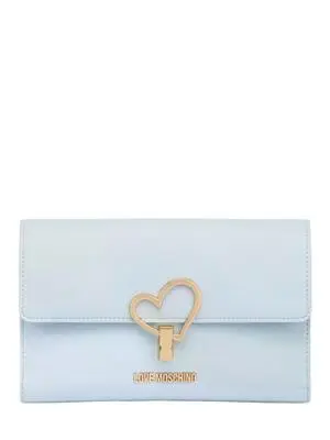 Moschino Heart Detail Flap Shoulder Bag - Blue