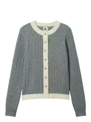 B+AB Cable-knit Cardigan - Grey
