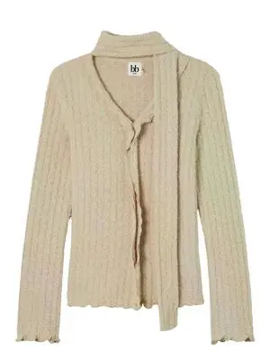 B+AB Ruffled Cardigan - Neutrals