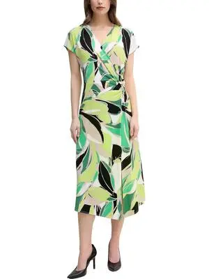 Joseph Ribkoff Floral Print Midi Dress - Green