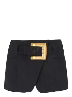 Balmain Belted-waist Mini Skirt - Black