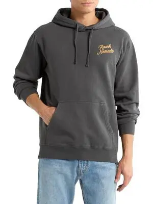 ROARK Nomads Badge Cotton-fleece Hoodie - Onyx