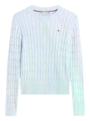 Tommy Hilfiger Cable-knit Logo Sweater - Blue