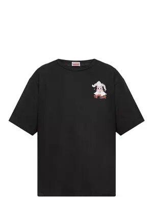 Kenzo Winter Holidays Rabbit-print T-shirt - Black