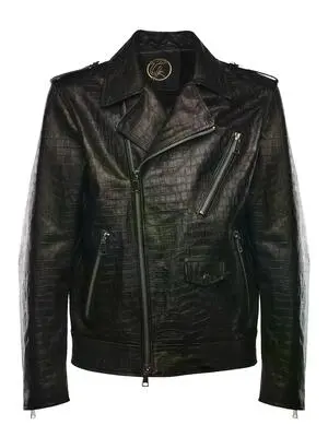 GIULIANO GALIANO Zipped Leather Jacket - Black
