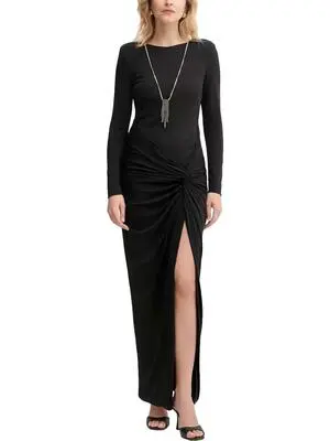 FRACOMINA Knot Detail Maxi Dress - Black