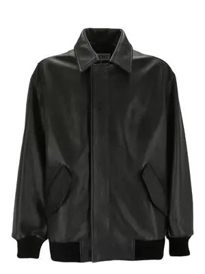 Loewe Leather Bomber Jacket - Black