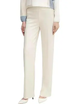 Joseph Ribkoff Elasticated-waist Straight Trousers - Neutrals