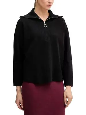 Joseph Ribkoff Zip-up Collar Sweater - Black