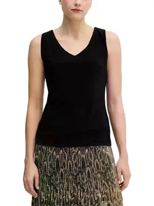 Joseph Ribkoff Sleeveless V-neck Top - Black