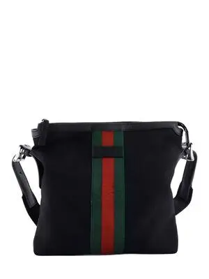 Gucci Web Messenger Bag Techno Canvas Medium - Black