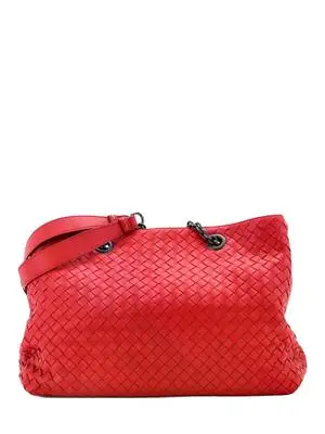 Bottega Veneta Intrecciato Nappa Medium Tote Bag - Red