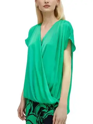 Joseph Ribkoff V-neck Wrap Blouse - Green
