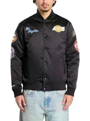 Mitchell & Ness Nba Heavyweight Buttoned Jacket - Black