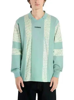 PLEASURES Floral V-neck Sweatshirt - Green
