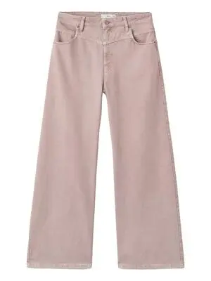 Mango Wide Leg Jeans - Pale Pink