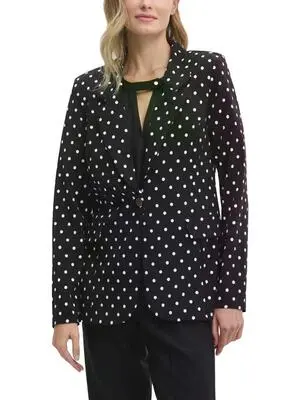 Joseph Ribkoff Polka-dot Pattern Blazer - Black