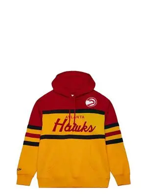 Mitchell & Ness Atlanta Hawks Head Coach Striped Hoodie - Yellow