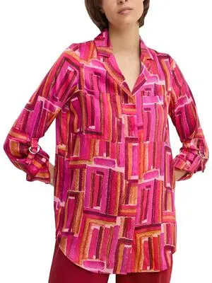 Joseph Ribkoff Geometric-print Top - Pink