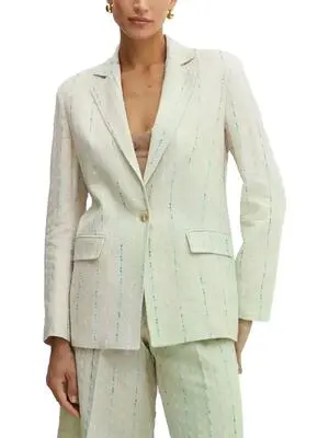 FRACOMINA Striped Blazer With Pockets - Neutrals