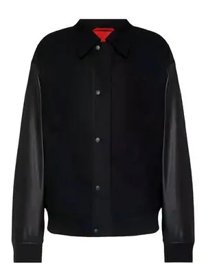 Hugo Buttoned Bomber Jacket - Black