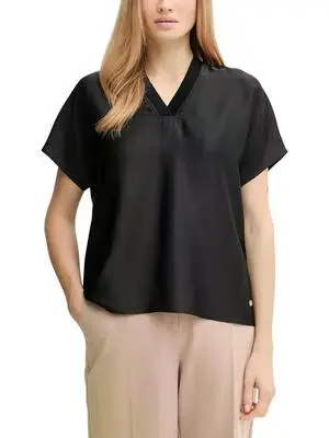 Joseph Ribkoff V-neck Blouse - Black