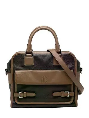 Loewe Grained Calfskin Cruz Satchel - Brown