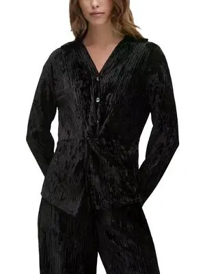 Joseph Ribkoff Textured Buttoned Blouse - Black