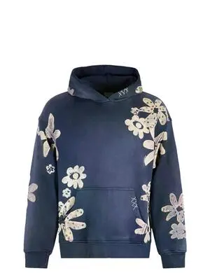 Alchemist Floral-pattern Hoodie - Blue