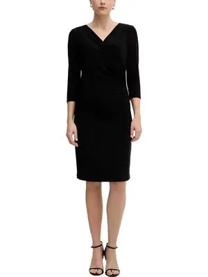 Joseph Ribkoff V-neck Midi Dress - Black