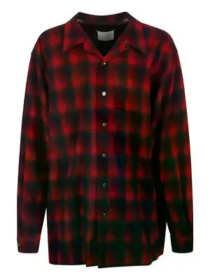 MAISON MARGIELA Plaid Label-detail Shirt - Red